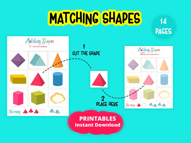 Printable Shape Matching Shape Matching Learning Shapes - Etsy