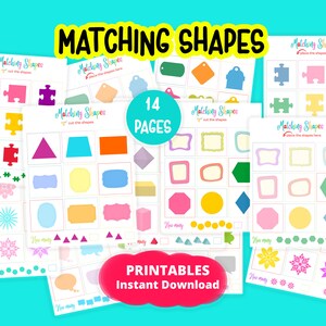 Printable Shape Matching Shape Matching Learning Shapes - Etsy