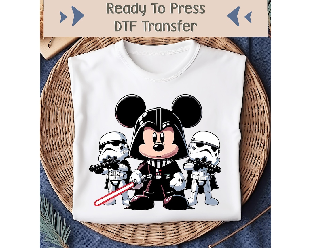 Mickey Star Wars Dtf, Disney DTF Transfer, Star Wars Dtf, Stormtrooper ...
