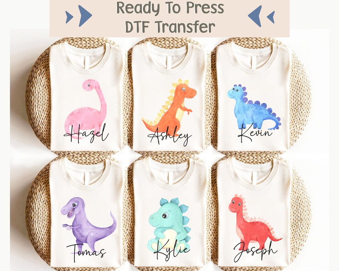 Custom Dinosaur Dtf Transfer, Personalized Kids DTF, Kids Dino Design ...