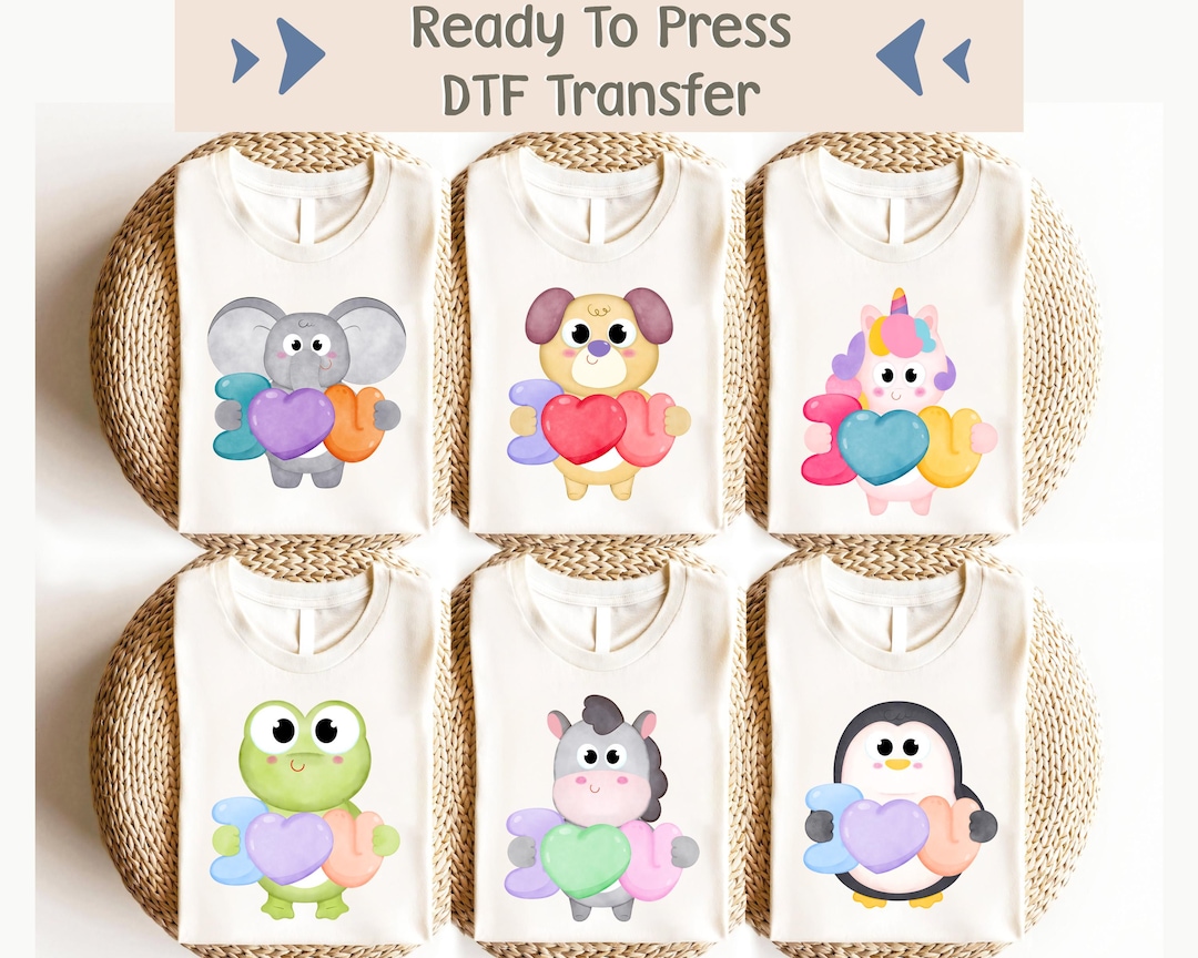 Cute Animals DTF, Watercolor Animals DTF Transfer, Kids Design Ready to ...
