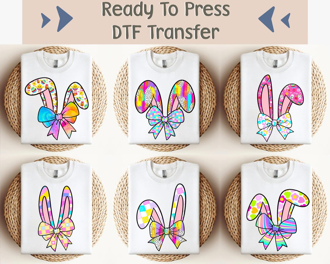 Easter Bunny DTF Transfer, Girls Easter DTF Design, Easter Family ...