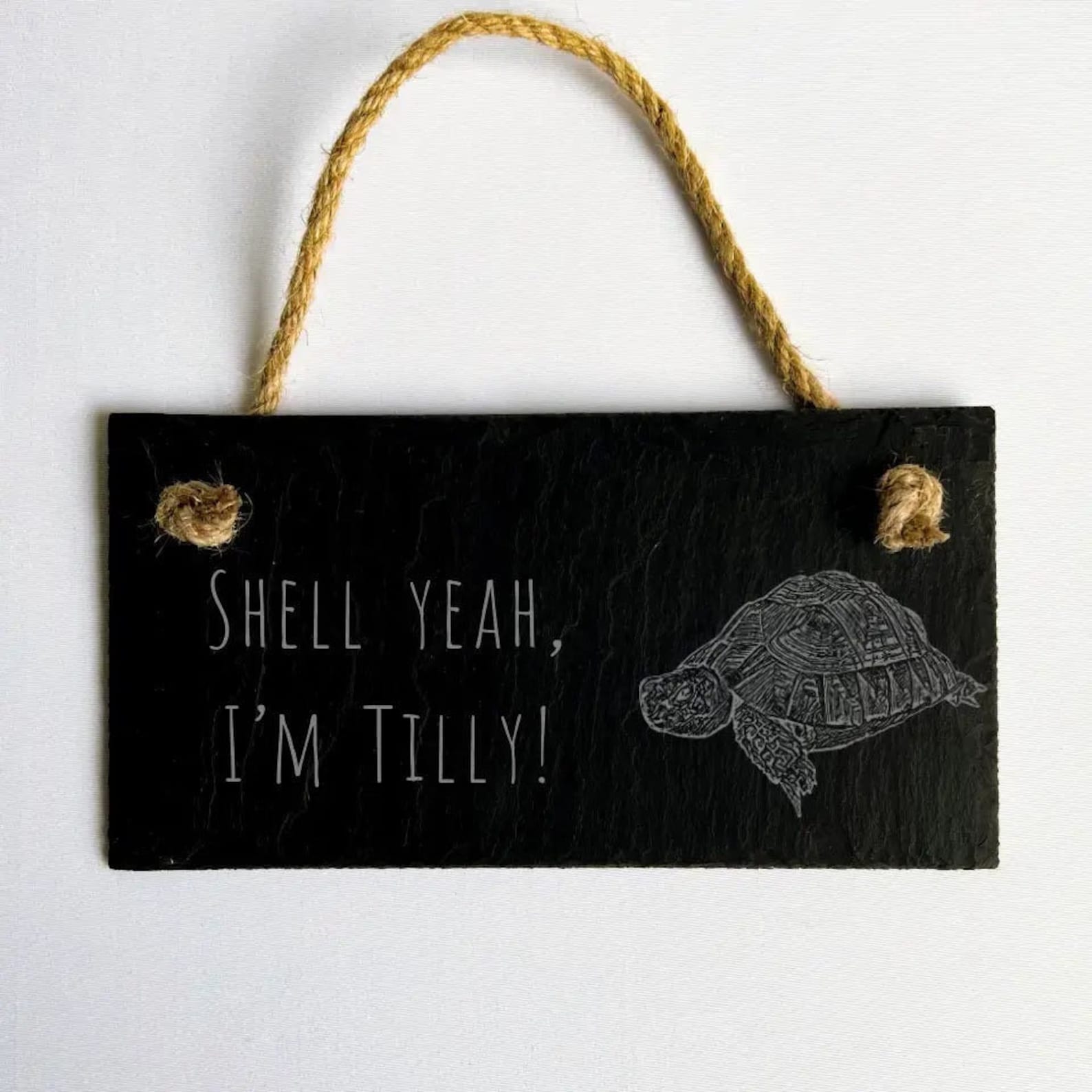 Custom Tortoise Slate Art Sign - 20x10cm, Handmade Chelonian Décor ...