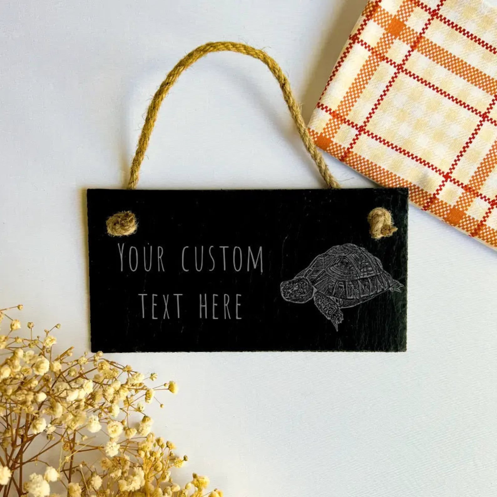 Custom Tortoise Slate Art Sign - 20x10cm, Handmade Chelonian Décor ...