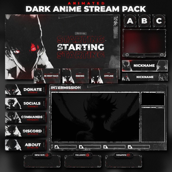 Twitch Overlay Alerts Anime - Etsy