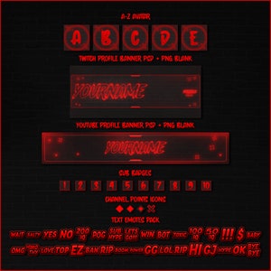 Overlays Stream Animated RED Neon Style Twitch Package - Etsy