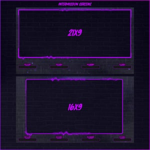 Overlays Stream Animated PURPLE Neon Style Twitch Package - Etsy