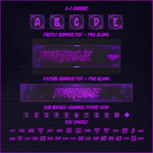 Overlays Stream Animated PURPLE Neon Style Twitch Package - Etsy