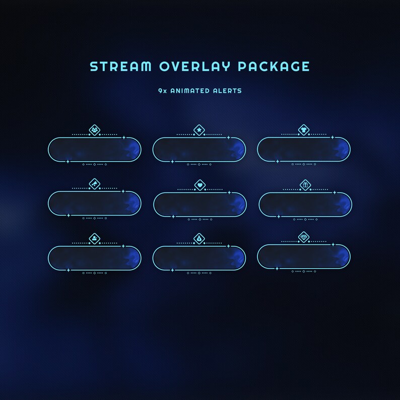 Animated Stream Package Stream Overlay Transition Panels Dark Blue ...