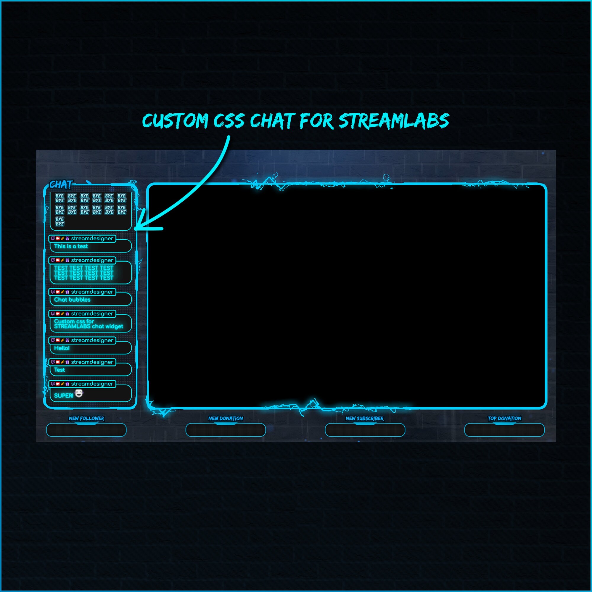 OVERLAYS Stream Animated BLUE NEON Style Twitch Package - Etsy