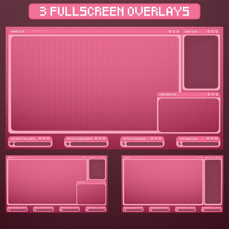 Animated Stream Overlay Package For Twitch Cute Windows Theme Etsy