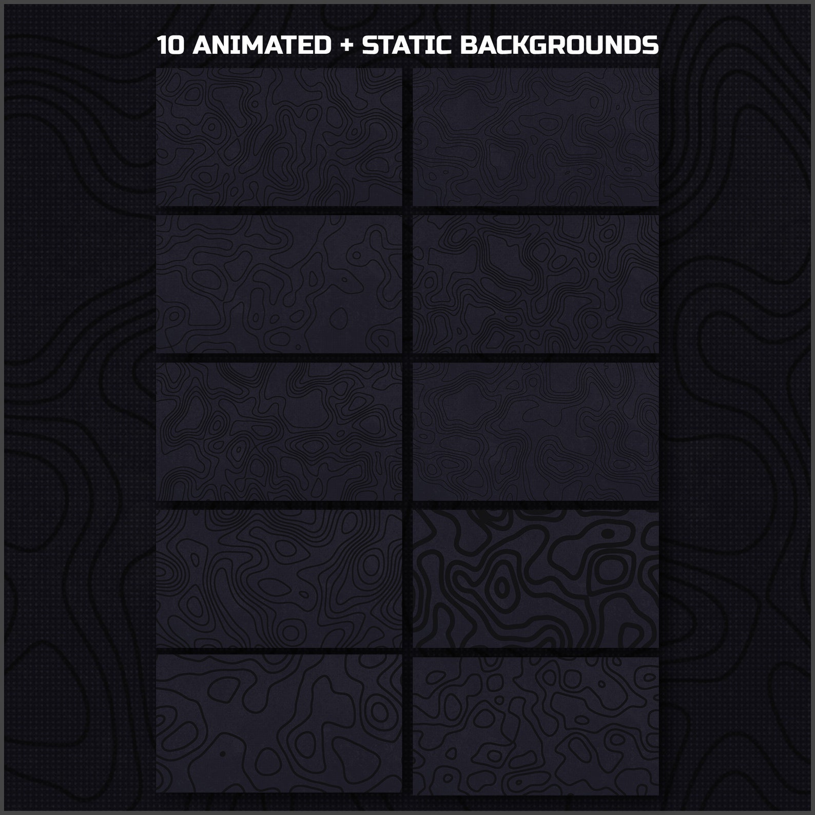 Gray, Gold, Clean Animated Twitch Topographic Style Overlay Complete ...