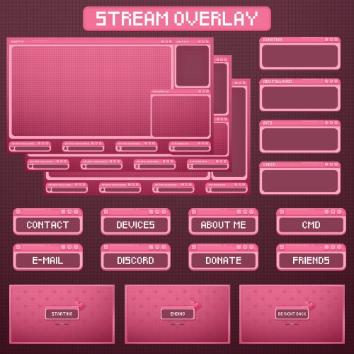 Animated Stream Overlay Package for Twitch Cute Windows Theme - Etsy