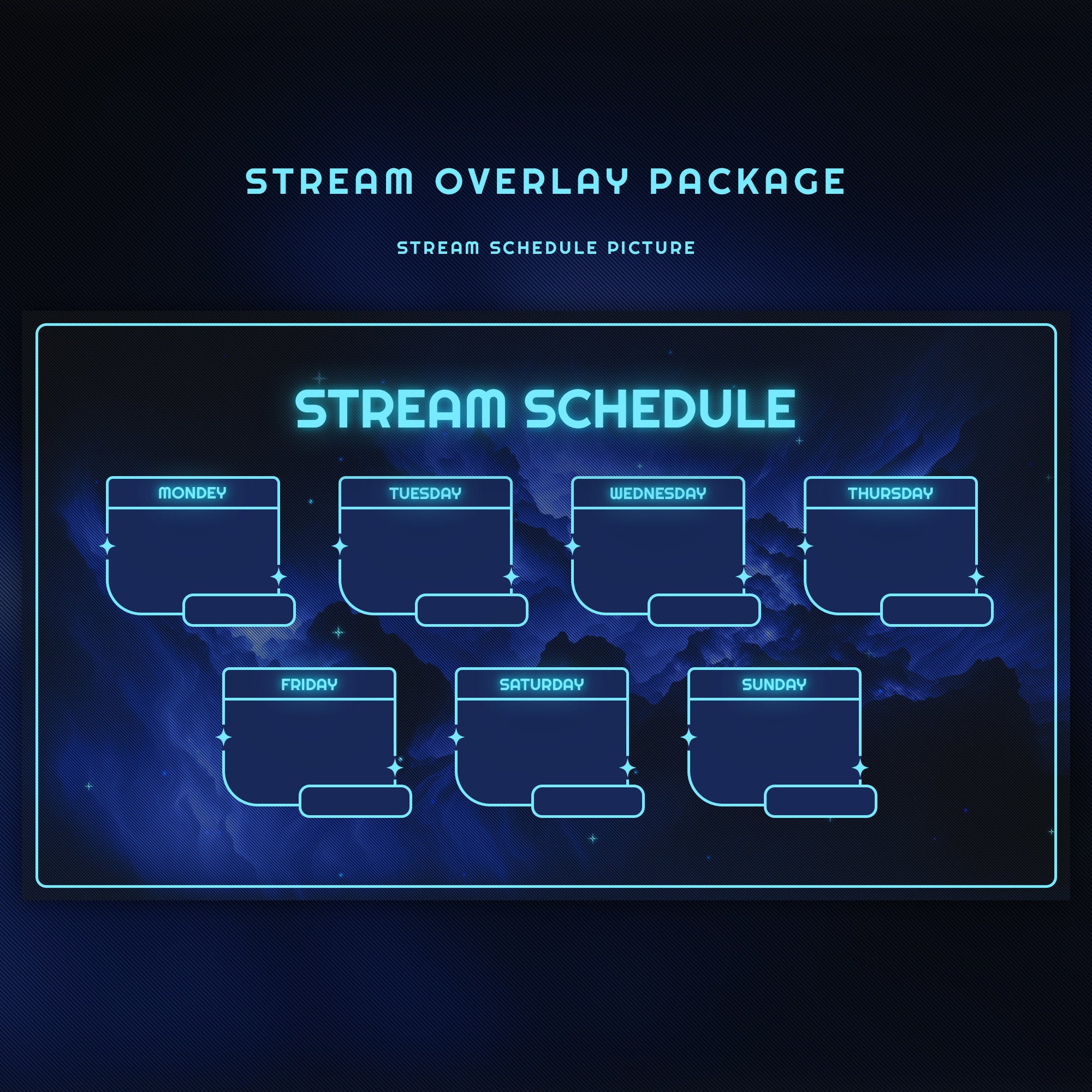 Animated Stream Package Stream Overlay Transition Panels Dark Blue ...
