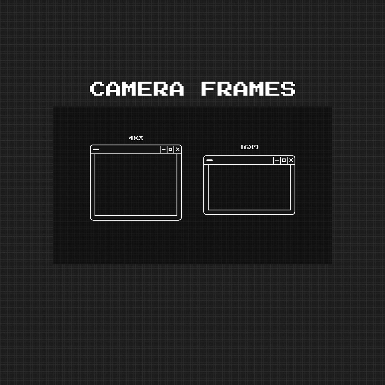 Black White Simple Stream Overlay Package for Twitch, DARK Windows ...