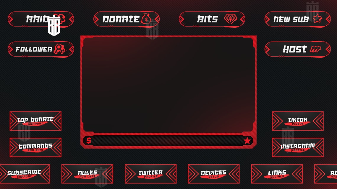 Animated RED Twitch Overlay Package Minimal Red Twitch Theme - Etsy