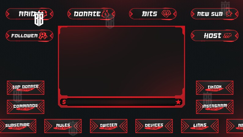 Animated RED Twitch Overlay Package Minimal Red Twitch Theme - Etsy