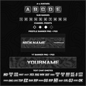 Animated Black and White Stream Overlays Package for Twitch, Youtube ...