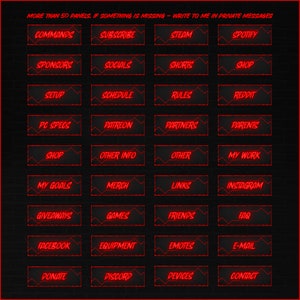 Overlays Stream Animated RED Neon Style Twitch Package - Etsy