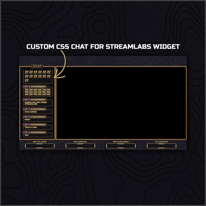 Gray, Gold, Clean Animated Twitch Topographic Style Overlay Complete ...