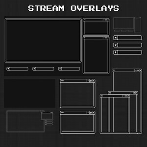 Animated BLACK and White DARK RETRO Twitch Overlay Package Minimal Dark ...