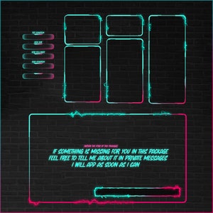Overlays Stream Animated Neon Style Twitch Package - Etsy