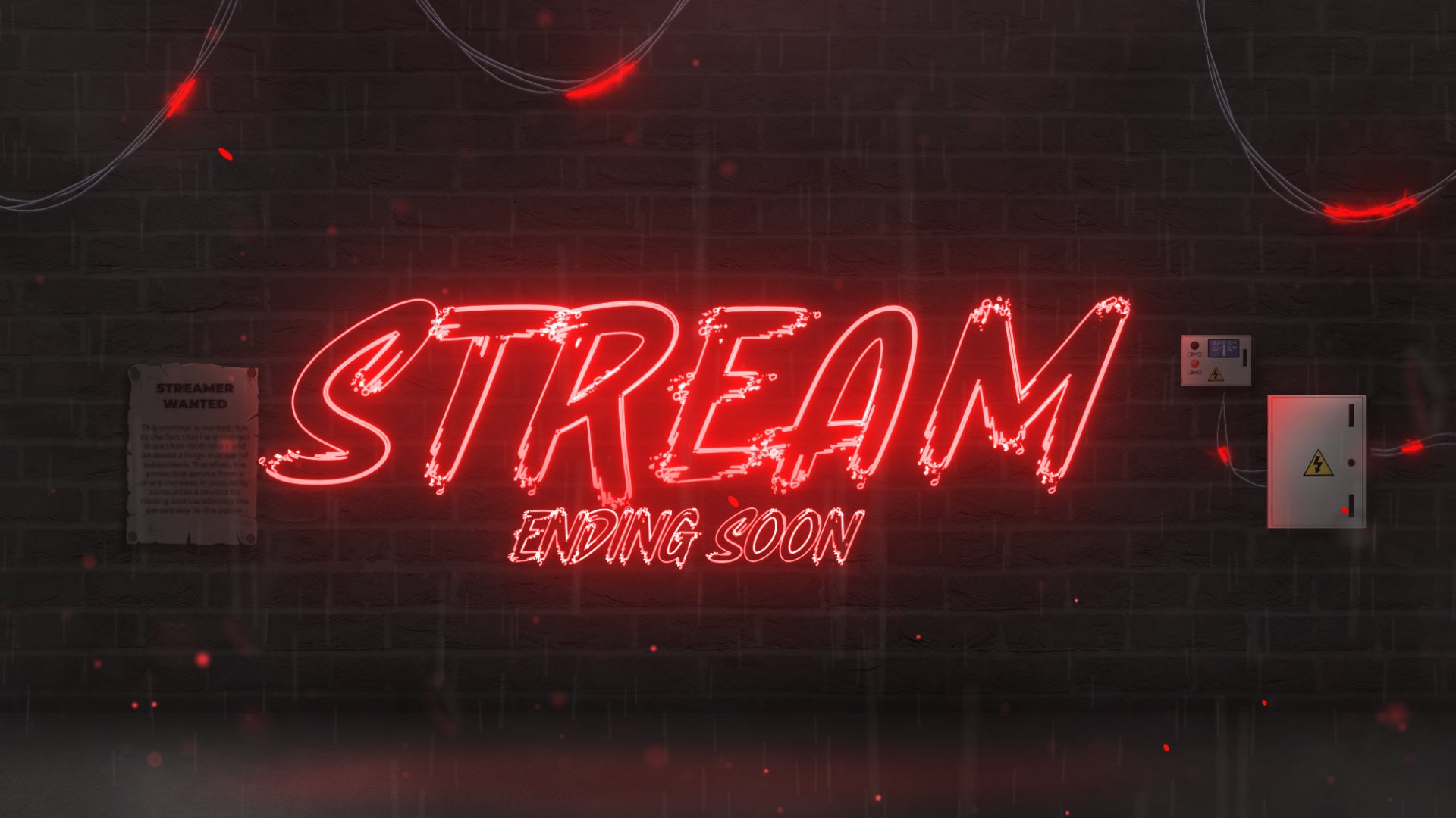 ANIMATED STREAM SCREENS X4 Red Neon Screens for Twitch Starting Ending ...