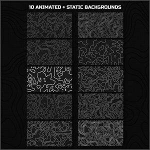 Animated Black and White Stream Overlays Package for Twitch, Youtube ...