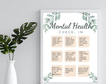 Mental Health Check-in, Counselor/therapist Office Decor, Counselor ...