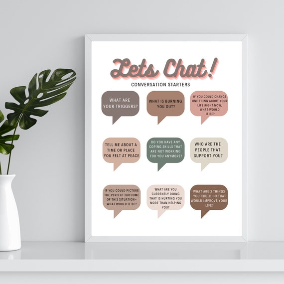 Let's Chat Conversation Starters for Students/ Clients/ | Etsy
