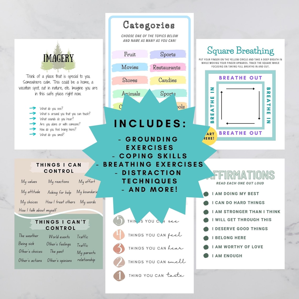 Anxiety Coping Skills Flash Cards Bundle, Resources for Teachers ...