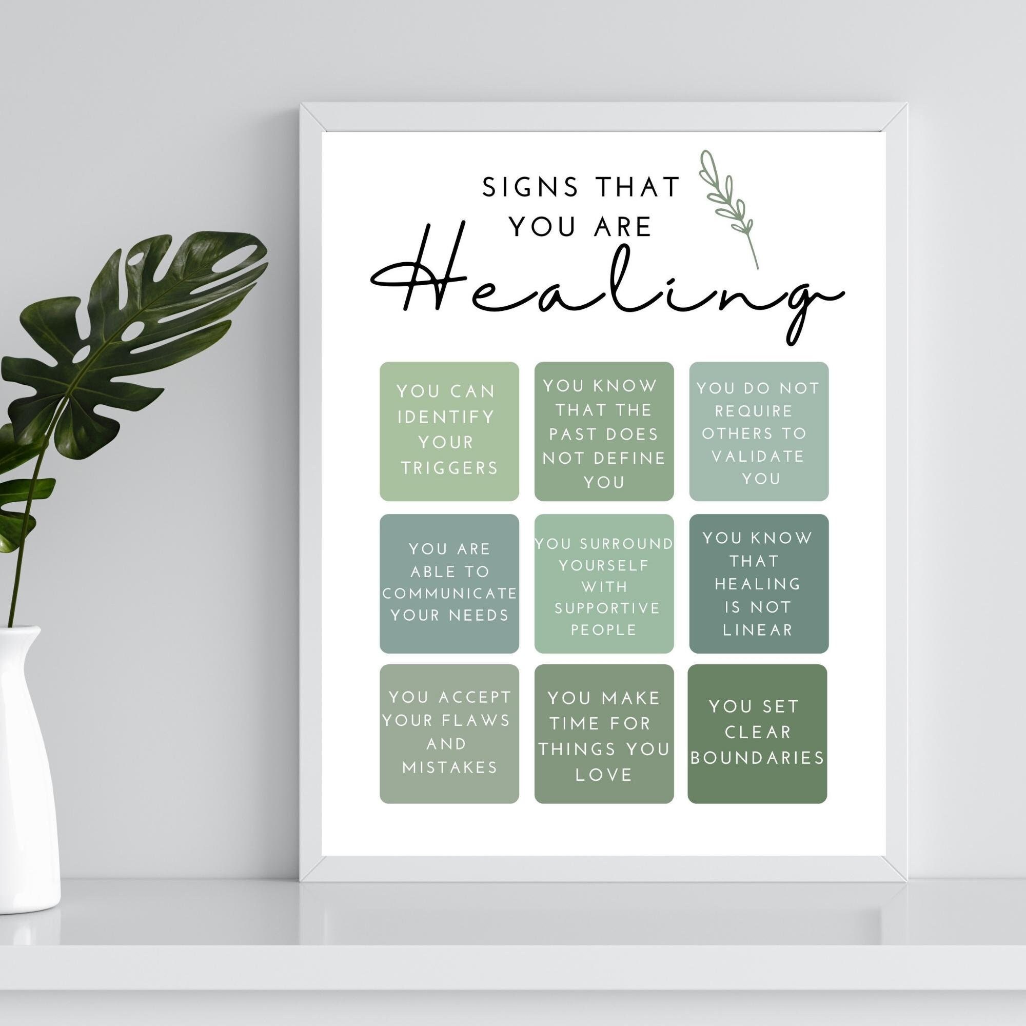 Healing Growth Mindset Printable Digital Wall Art for Therapist Office ...