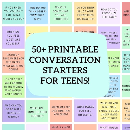Conversation Starters for Teens High School Resources Group - Etsy