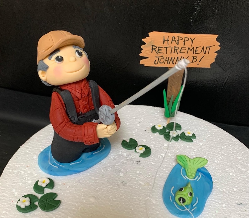 Fishing Fondant Cake Topper Fisherman Cake Topper Edible - Etsy