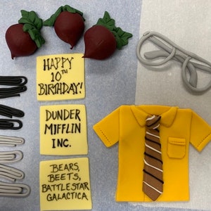 The Office Theme Cake Topper, the Office, Best Boss Cup, Fondant Office ...