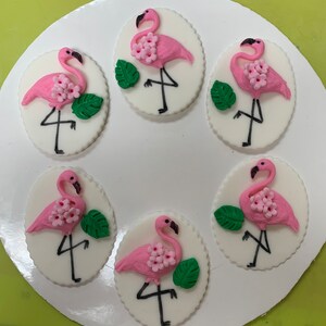 Tropical Flamingo Theme Fondant Cake Topper, Summer Theme Cake Topper ...