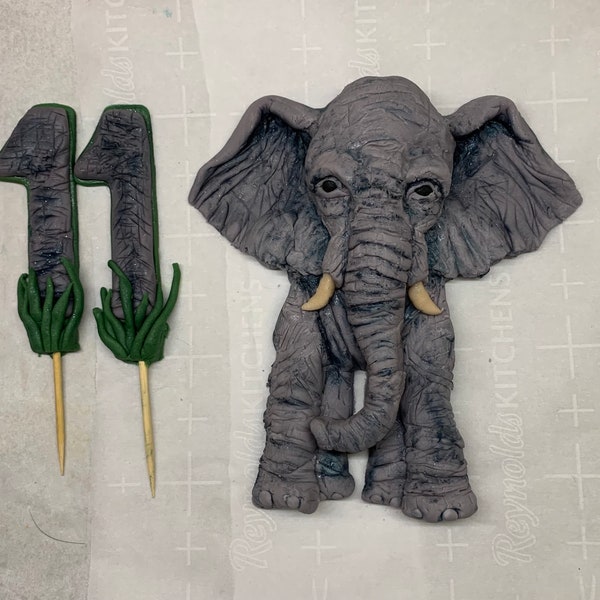 Fondant Elephant Cake Topper - Etsy