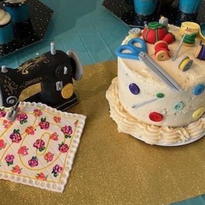 Sewing Cake Topper, Sewing Machine Cake Topper, Quilting Cake Topper ...