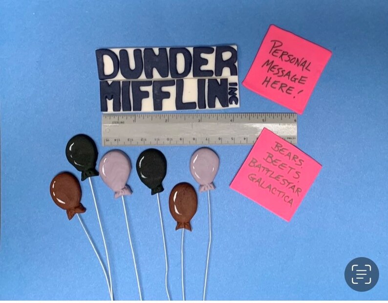 The Office Fondant Cake Topper Set, Best Boss Mug, Pretzel Day - Etsy