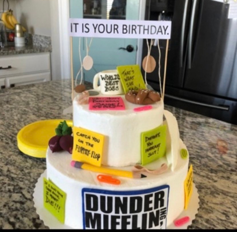 The Office Theme Cake Topper, the Office, Best Boss Cup, Fondant Office ...