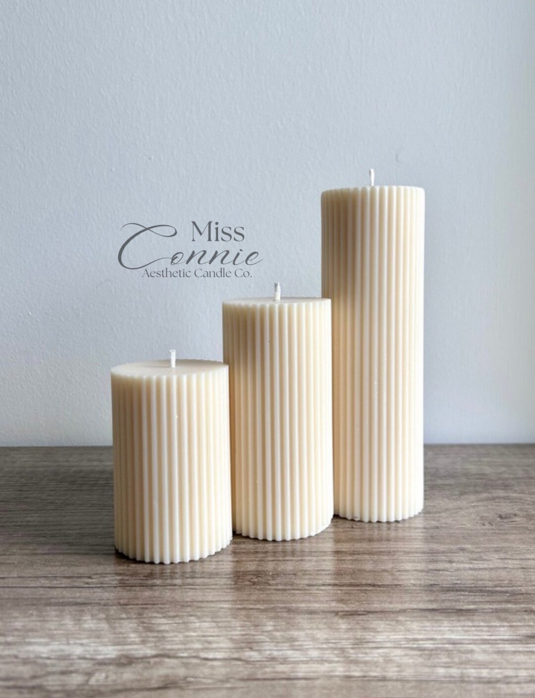 Ribbed Pillar Candles Column Ribbed Candles Wedding Decor - Etsy