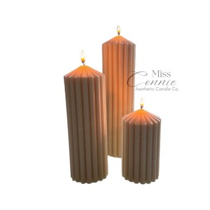 Church Pillar Candles Column Ribbed Candles Wedding Decor - Etsy
