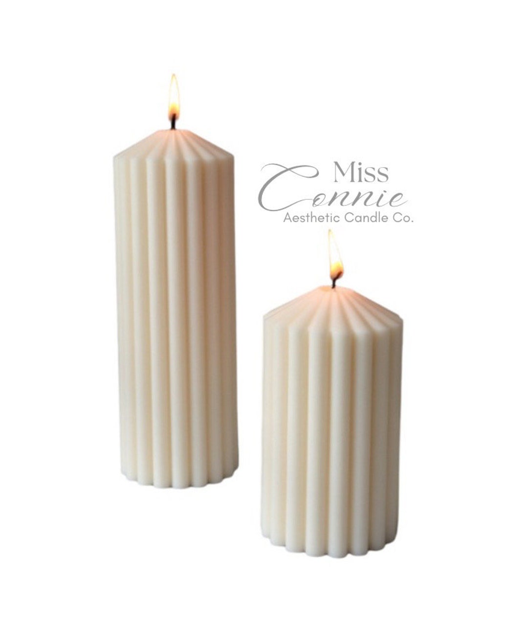 Church Pillar Candles Column Ribbed Candles Wedding Decor - Etsy