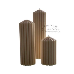 Church Pillar Candles Column Ribbed Candles Wedding Decor - Etsy