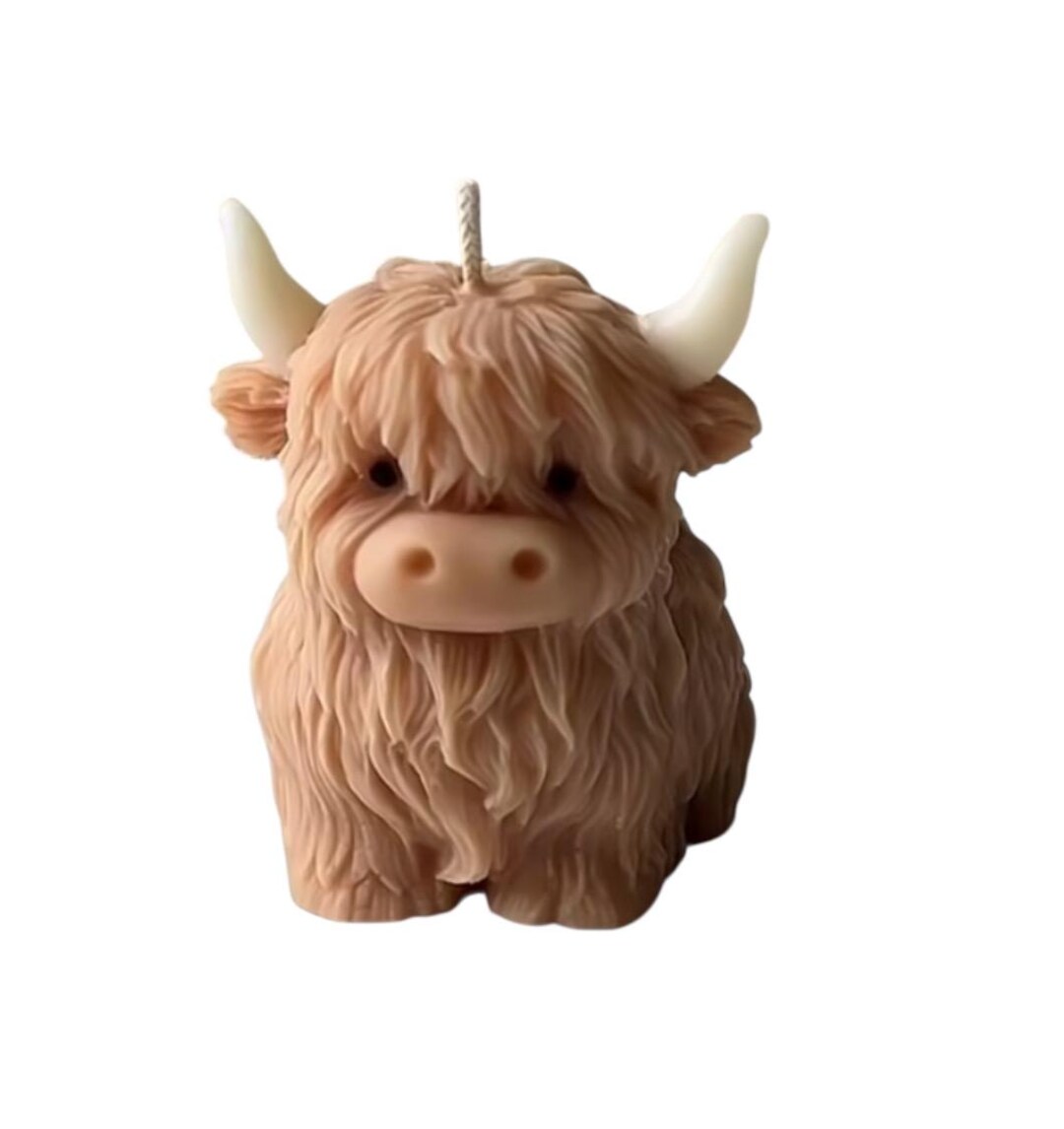 Highland Cow Candle | Pillar Candles | Baby Shower Favours - Etsy