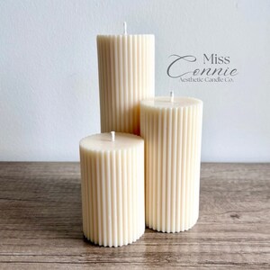 Ribbed Pillar Candles | Column Ribbed Candles | Wedding Decor - Etsy