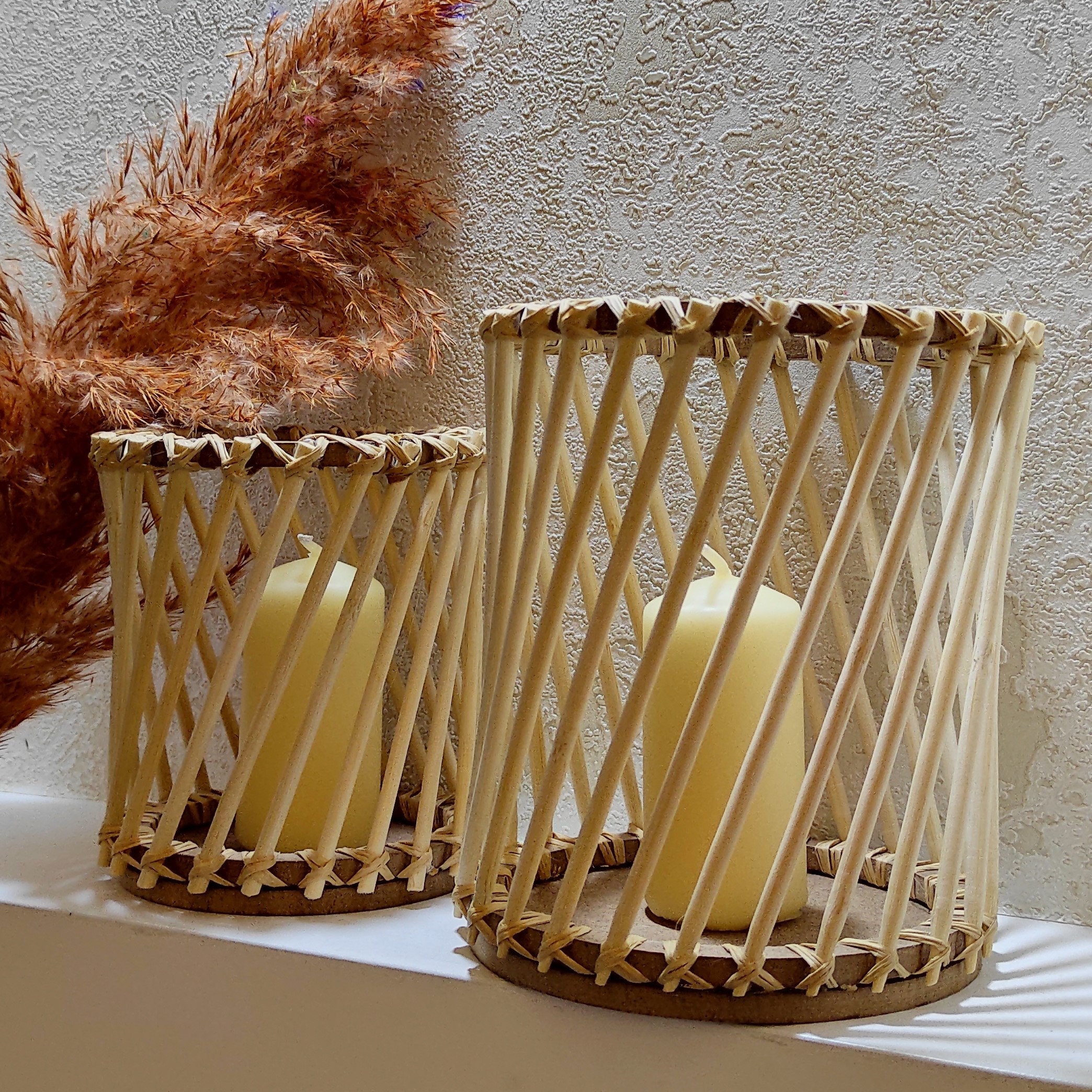 Bamboo Stick Mini Cross Lantern Set of 2 6-4.7 Inc Height - Etsy