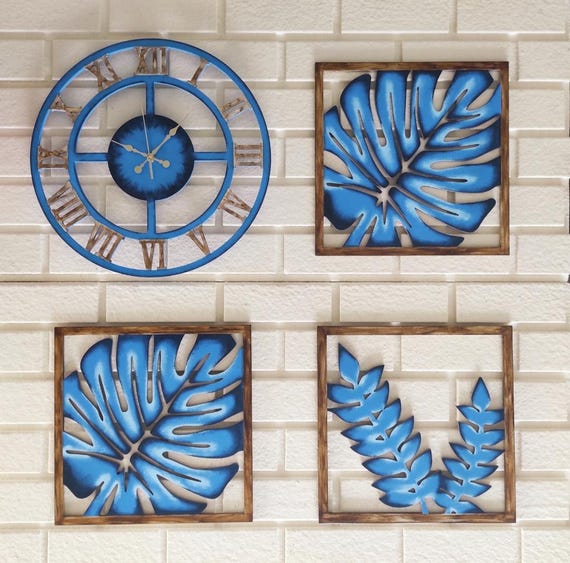 Painted Wood Clock Modern