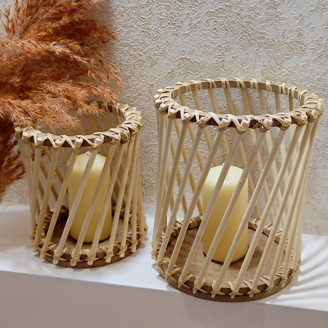 Bamboo Stick Mini Cross Lantern Set of 2 6-4.7 Inc Height - Etsy