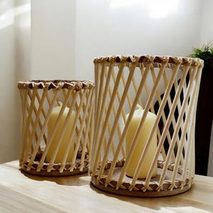 Bamboo Stick Mini Cross Lantern Set of 2 (6-4.7 Inc Height) - Etsy